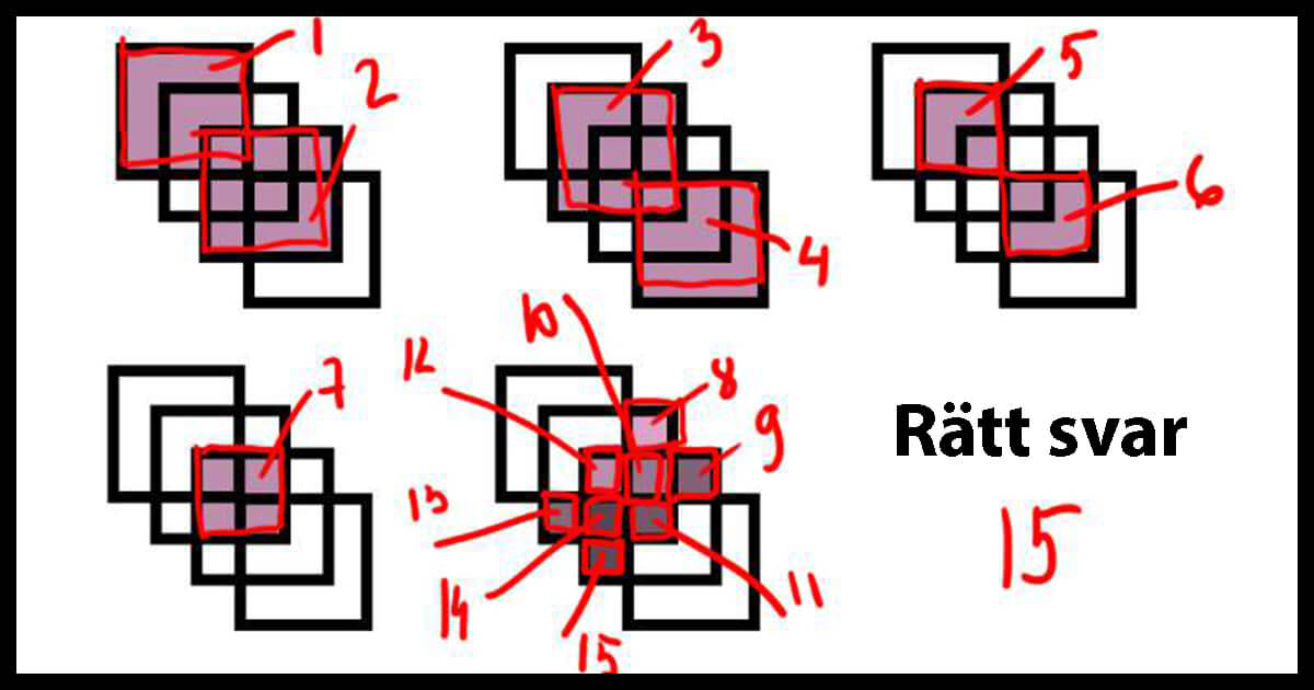 Nästan inga vuxna klarar det här geometri-testet: Hur många kvadrater ...